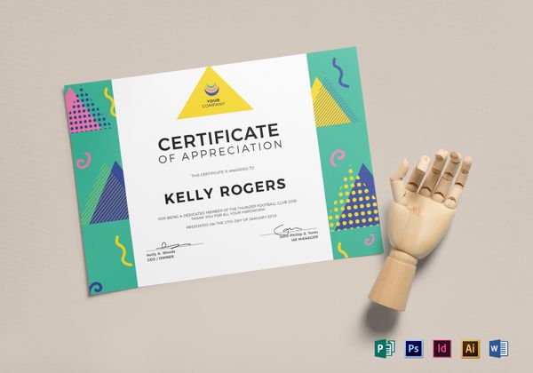 Big Triangle Certificate Design Template in PSD, Word, Publisher ...