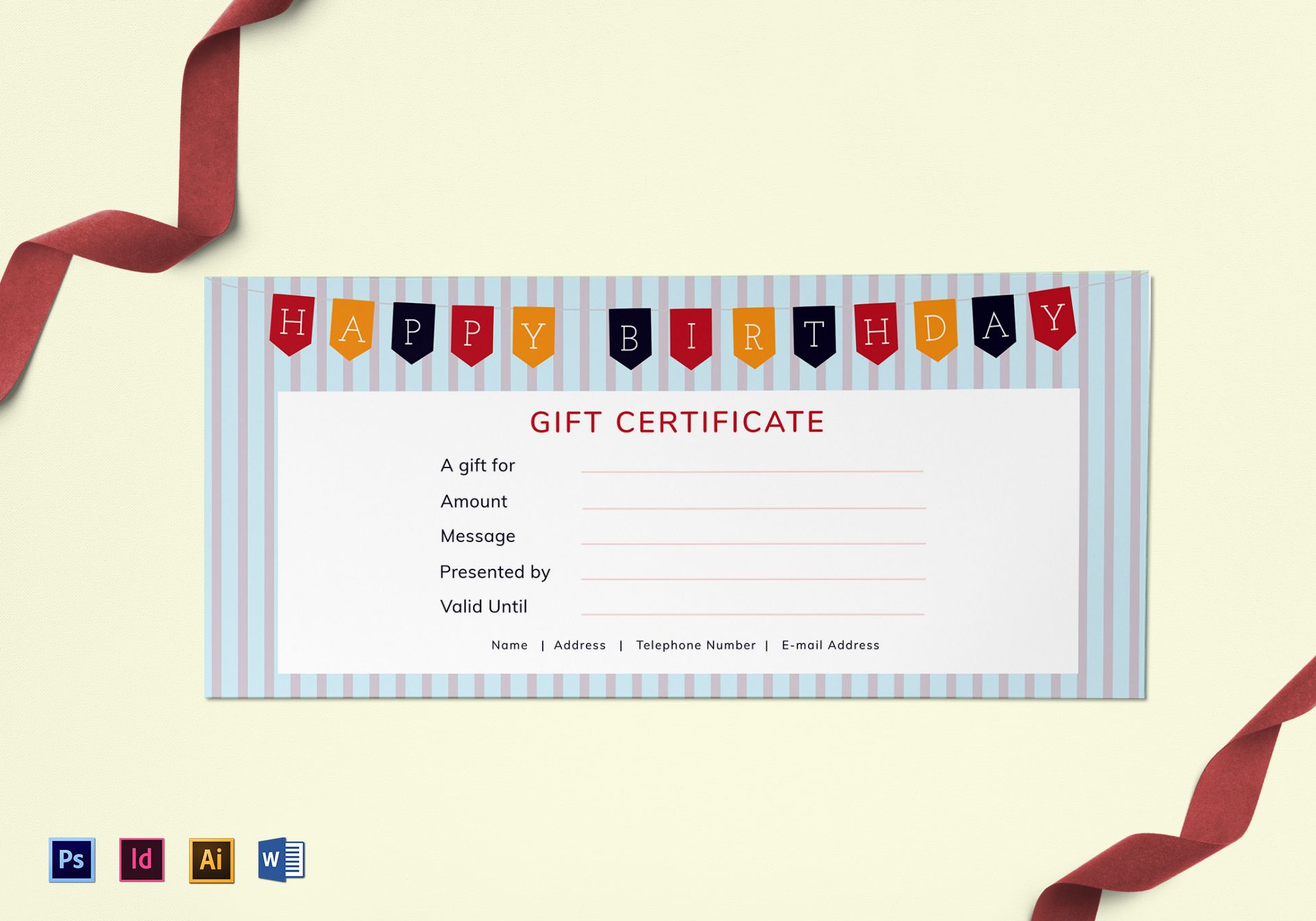 Birthday Gift Certificate Sample Templates For Word Professional Free