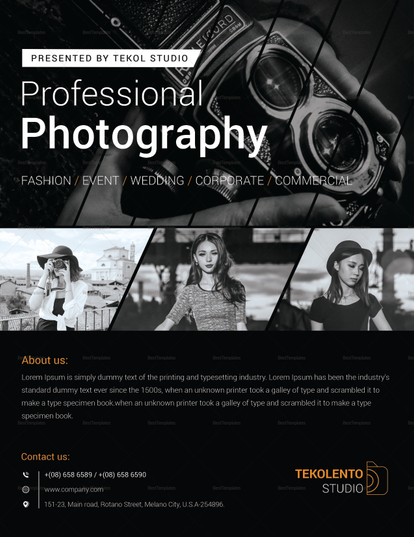 Model Photography Flyer Design Template in Word, PSD, Publisher