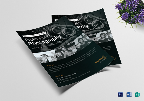 Model Photography Flyer Design Template in Word, PSD, Publisher