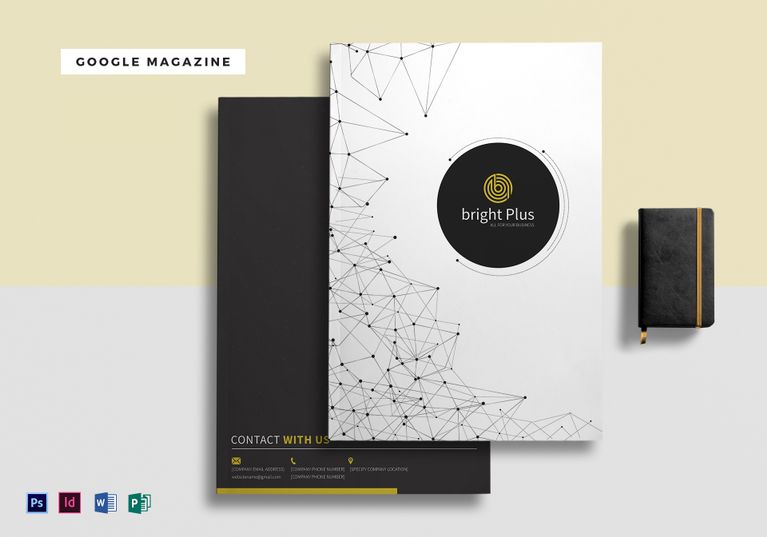 A4 Google Magazine Template in PSD, Word, Publisher, InDesign
