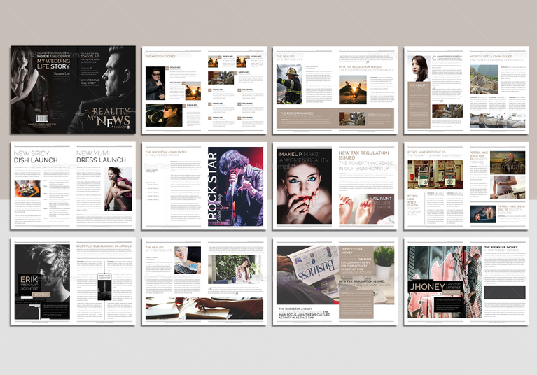24 Pages News Magazine Template in PSD, Word, Publisher, InDesign