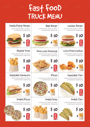 Food Price Menu Design Template in PSD, Word, Publisher, Illustrator ...