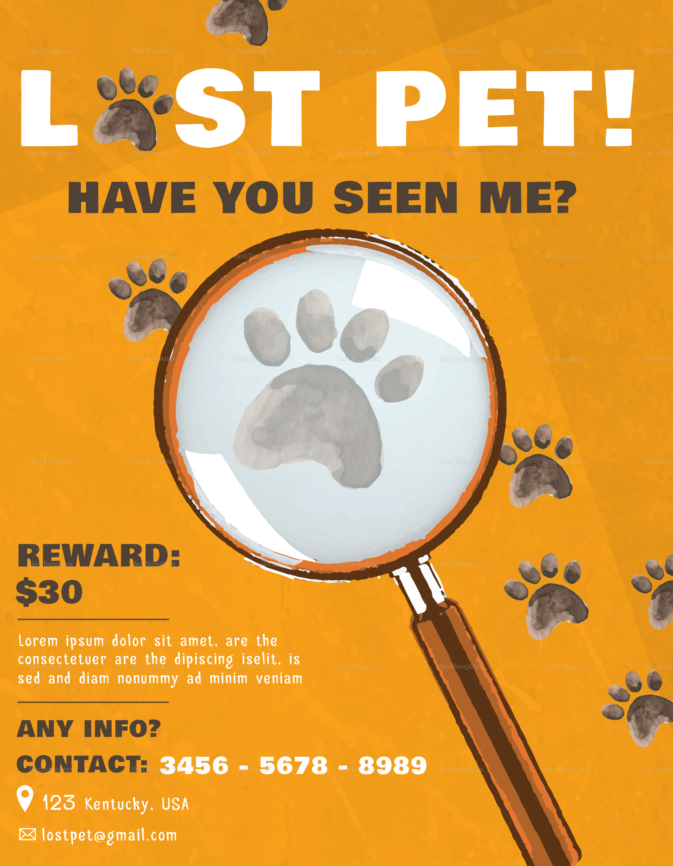 Free Printable Lost Pet Flyer Printable Templates