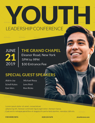 Young Leadership Conference Flyer Design Template in PSD, Word ...