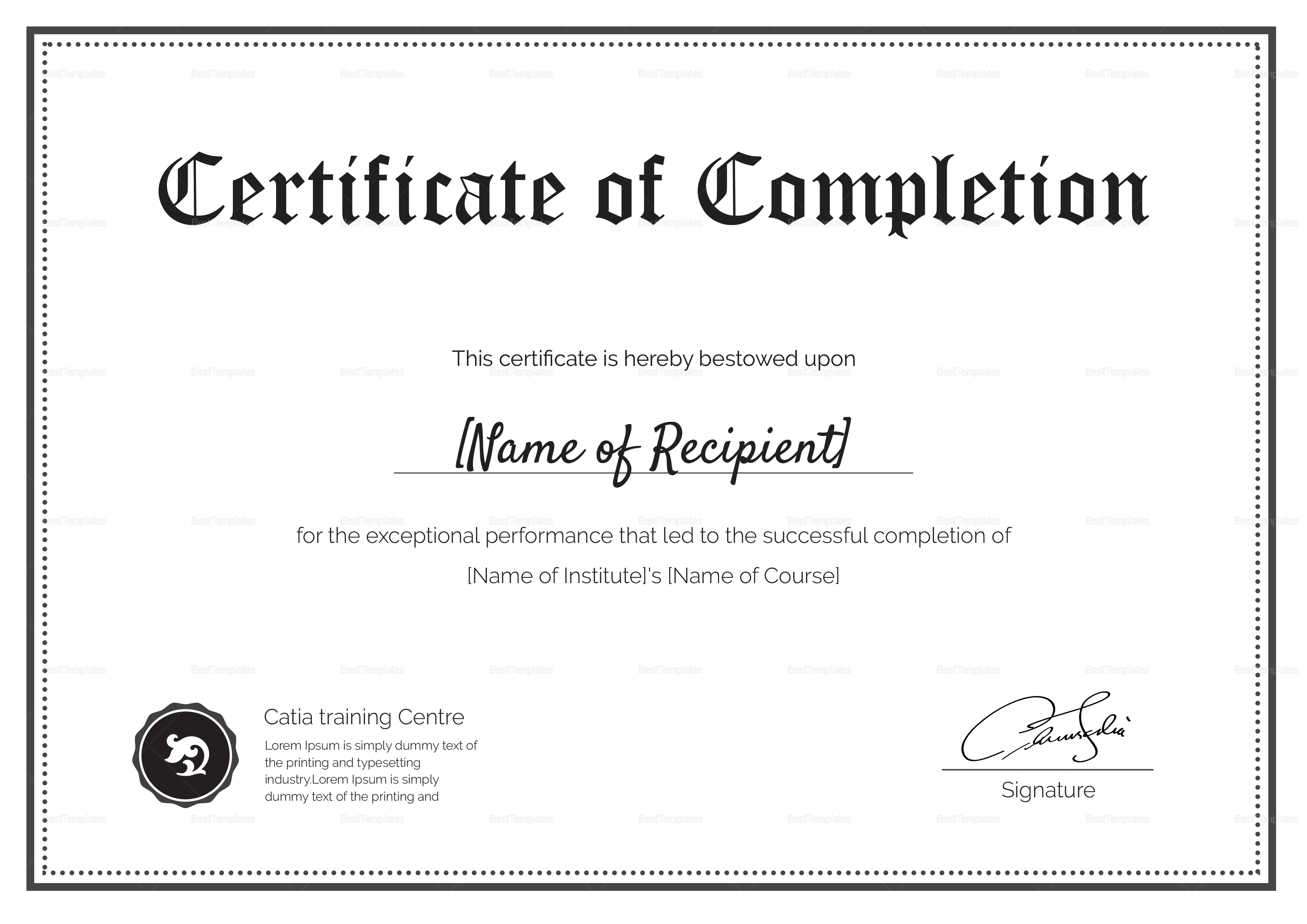 Printable Certificates Of Completion