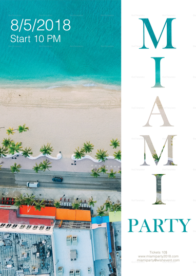Miami Nights Flyer Design Template in PSD, Word, Publisher, Illustrator ...