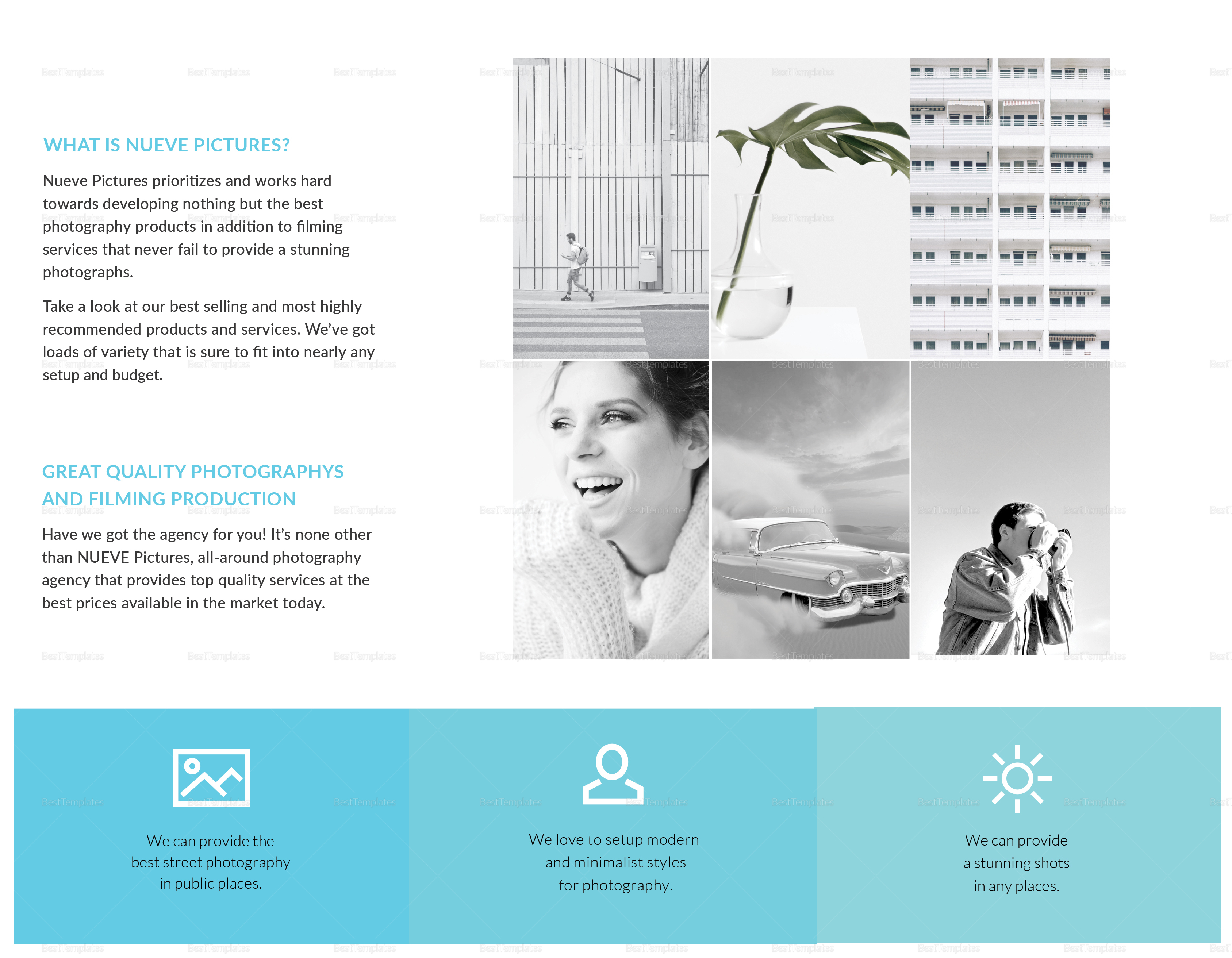 Simple and Clean Photography Brochure Design Template in PSD, Word ...