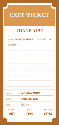 Exit Ticket Design Template in PSD, Word, Publisher, Illustrator, InDesign