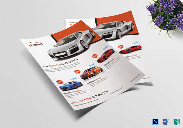 Automotive Car Sale Flyer Design Template in PSD, Word, Publisher