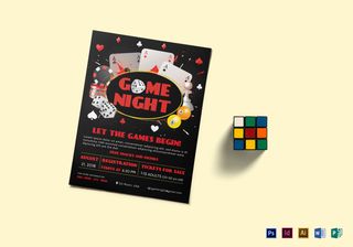 Game Night Flyer Design Template in PSD, Word, Publisher, Illustrator ...