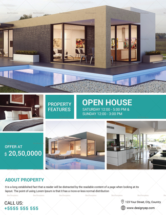 Open House Flyer Design Template in Word, PSD, Publisher