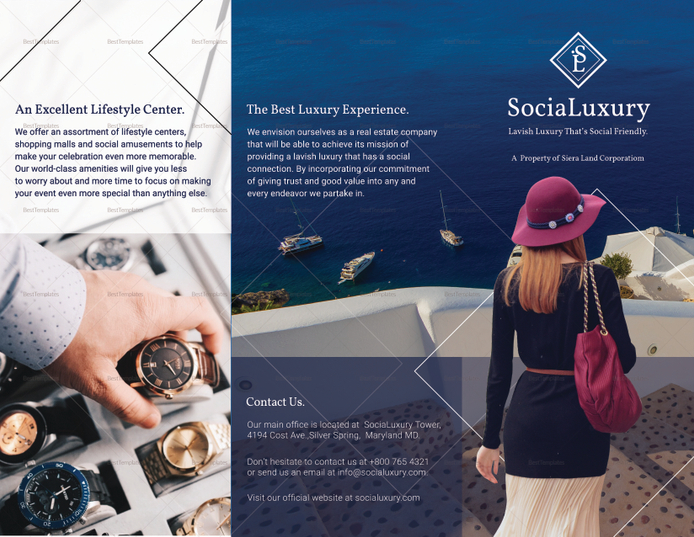 Luxury brochure Tri-fold Design Template in PSD, Word, Publisher ...