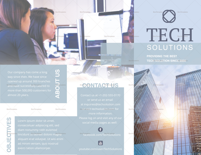 Modern Tech Brochure Design Template in PSD, Word, Publisher ...
