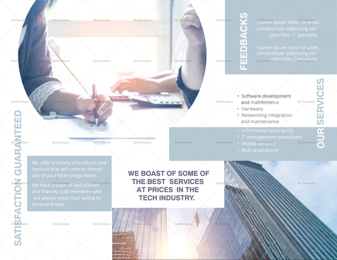 Modern Tech Brochure Design Template in PSD, Word, Publisher ...
