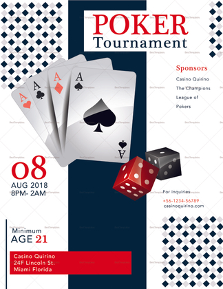 Poker Tournament Flyer Design Template in PSD, Word, Publisher ...