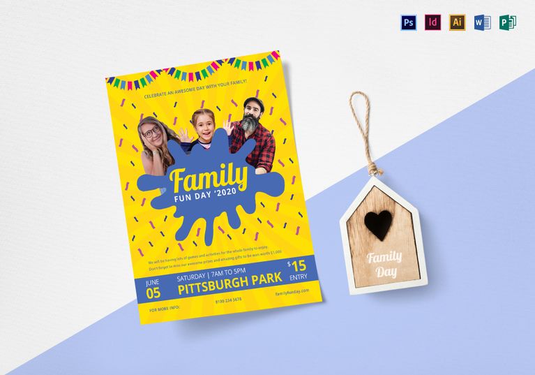 Family Fun Day Flyer Design Template in PSD, Word, Publisher ...