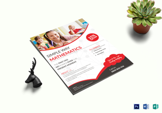 Simple Math Tutoring Flyer Design Template in Word, PSD, Publisher