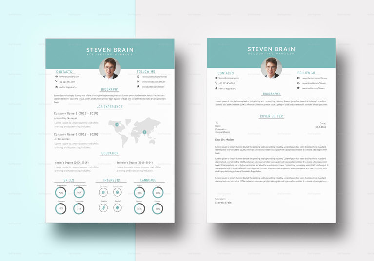 Accounting Manager Resume Design Template in PSD, Word, Publisher ...