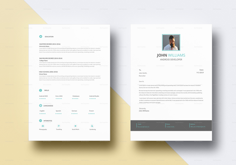 Professional Android Developer Resume Design Template in PSD, Word ...