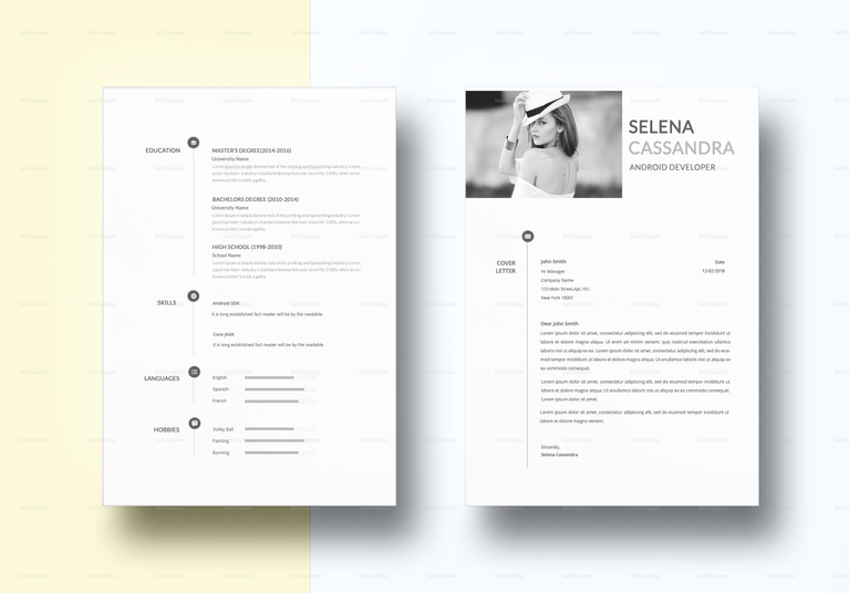 Minimalist Android Developer Resume Design Template in PSD, Word ...