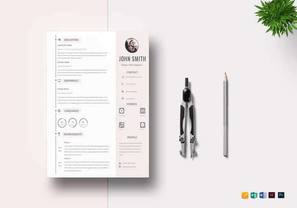 Modern BPO Resume Design Template in PSD, Word, Publisher, InDesign ...