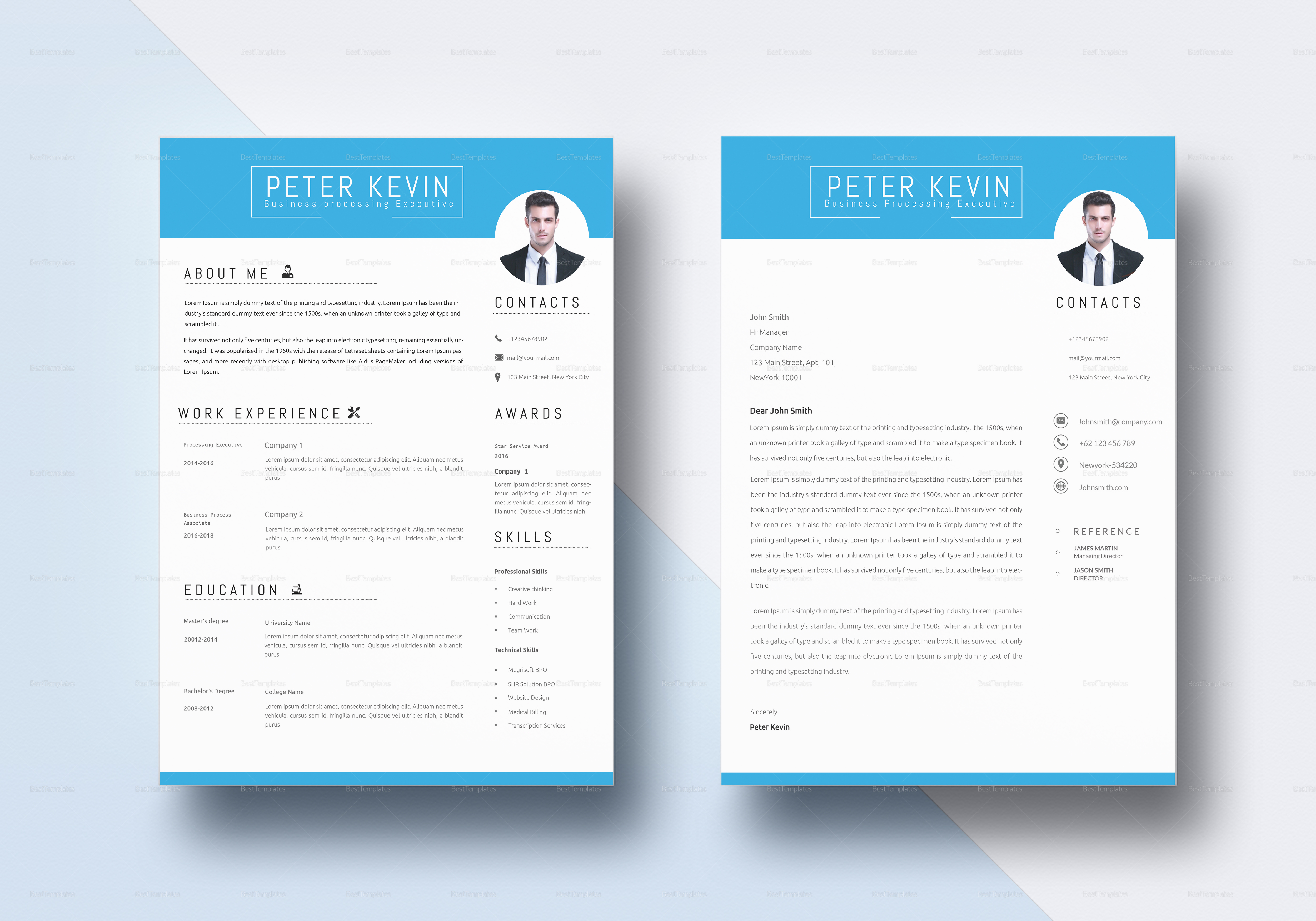 InDesign BPO Resume Design Template in PSD, Word, Publisher, InDesign ...