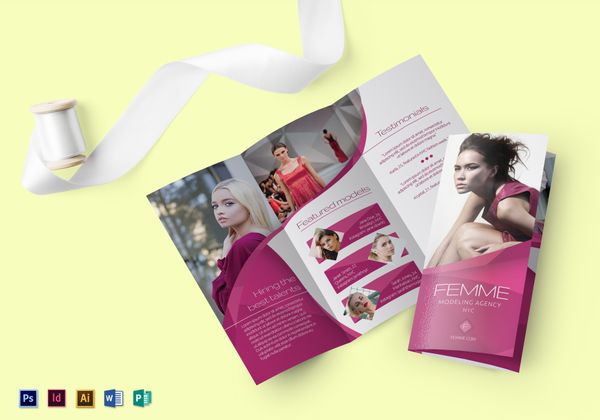 Creative Modelling Agency Brochure Design Template in PSD, Word ...