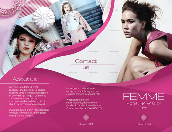 Creative Modelling Agency Brochure Design Template in PSD, Word ...