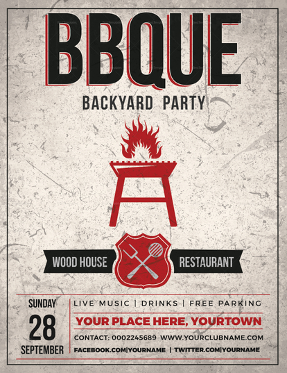 Backyard BBQ Event Flyer Design Template in PSD, Word, Publisher