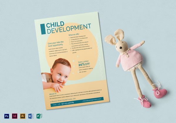 Child Development Flyer Design Template in PSD, Word, Publisher ...