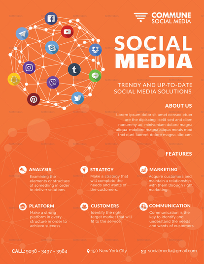 3 layout Social Media Flyer Design Template in PSD, Word, Publisher ...