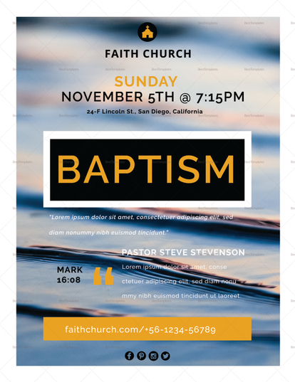 Baptism Flyer Design Template in PSD, Word, Publisher, Illustrator ...