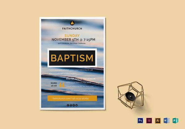 Baptism Flyer Design Template in PSD, Word, Publisher, Illustrator ...