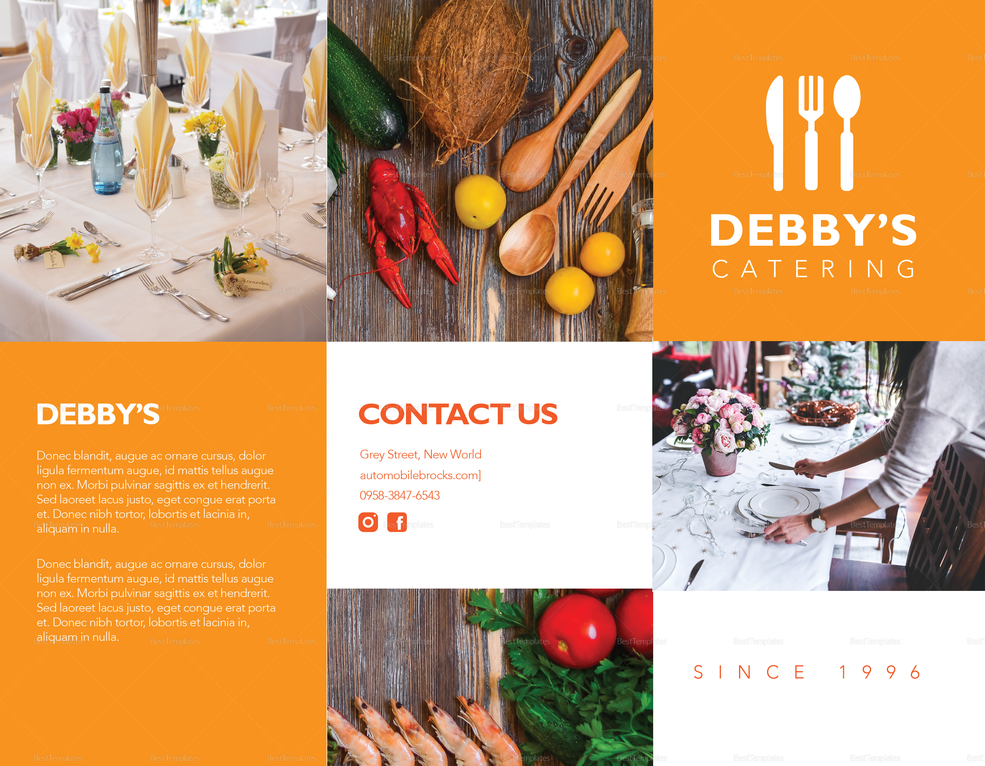 Catering Service Brochure Design Template In PSD Word Publisher 