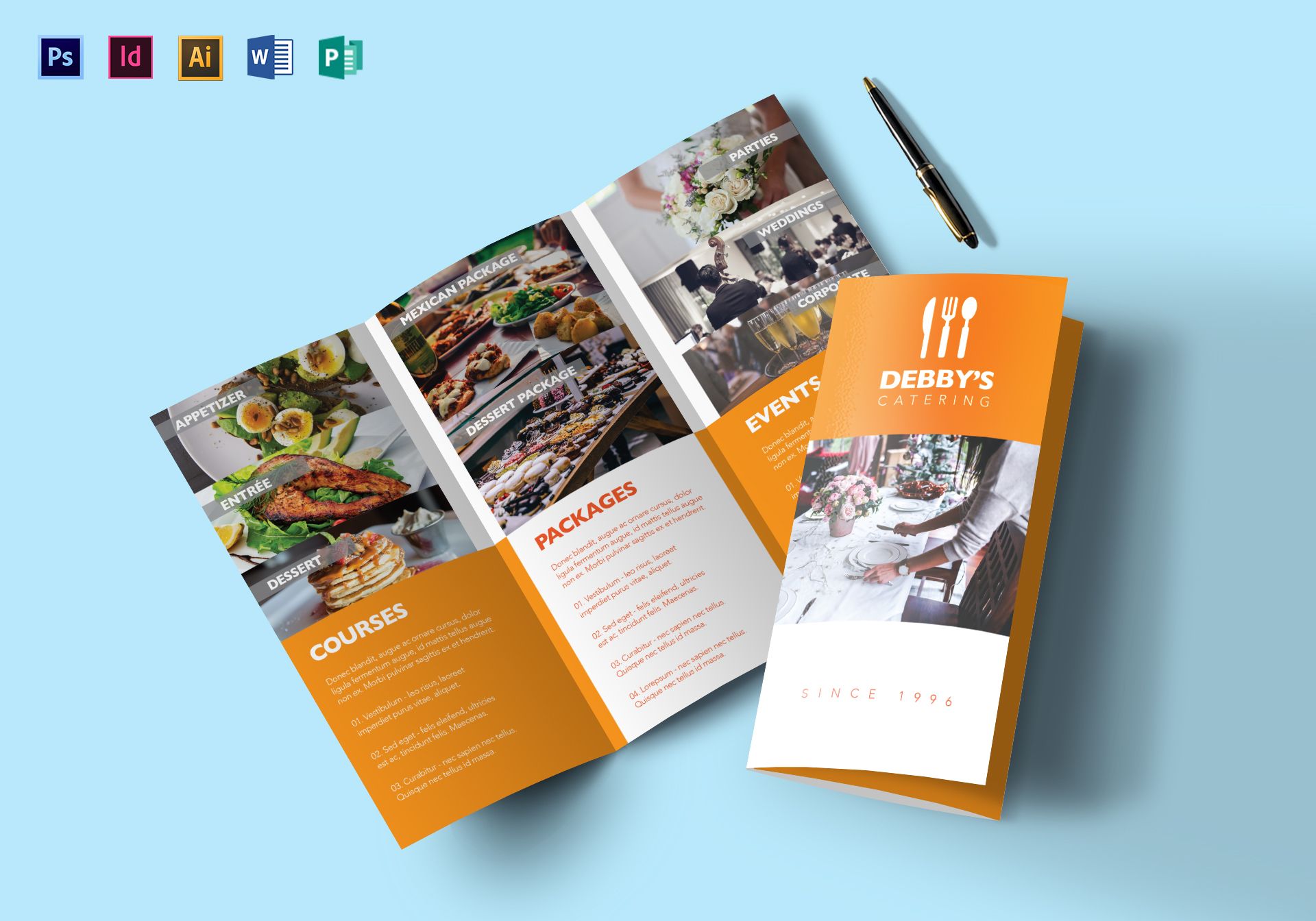 Catering Service Brochure Design Template In PSD Word Publisher 