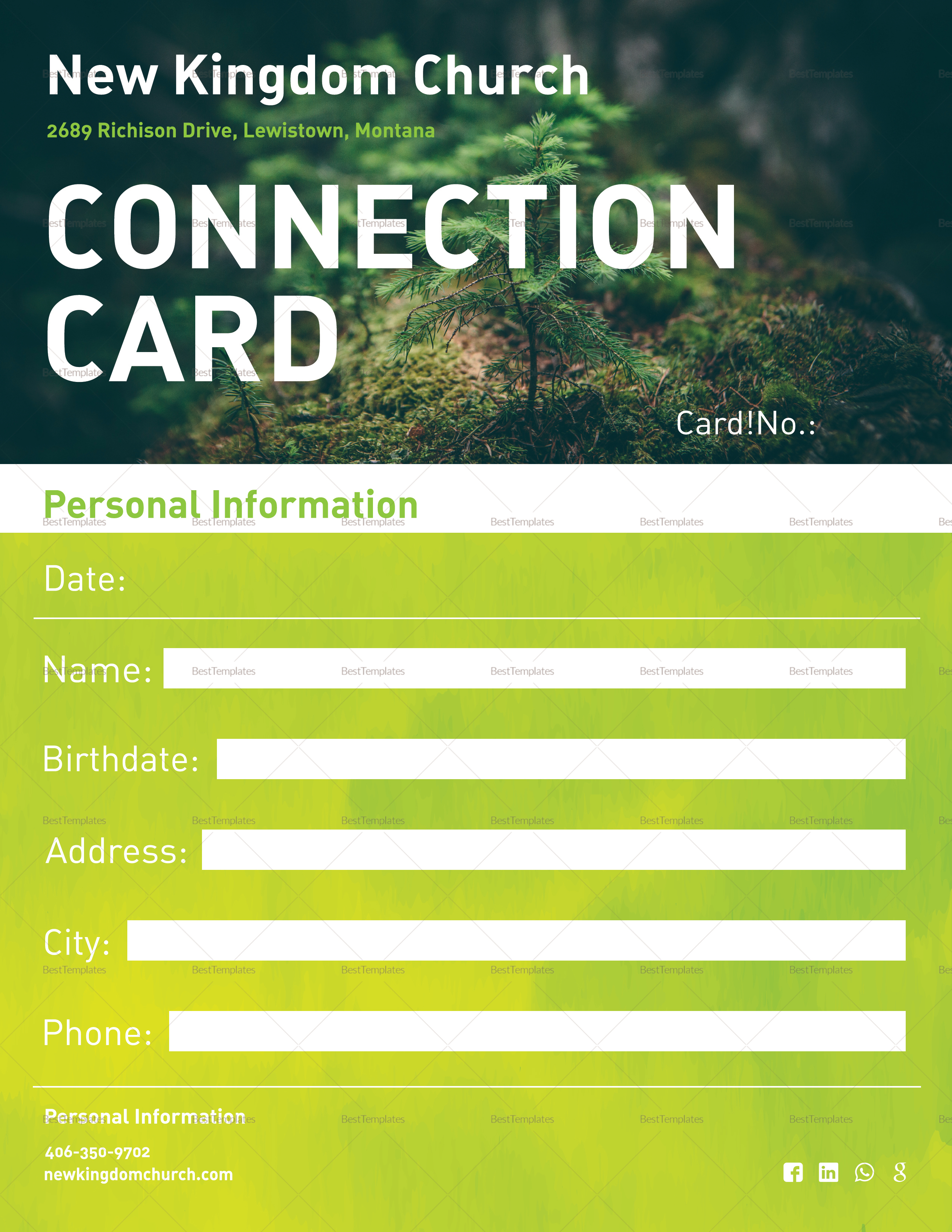Church Bulletin and Connect Card Flyer Design Template in PSD, Word ...