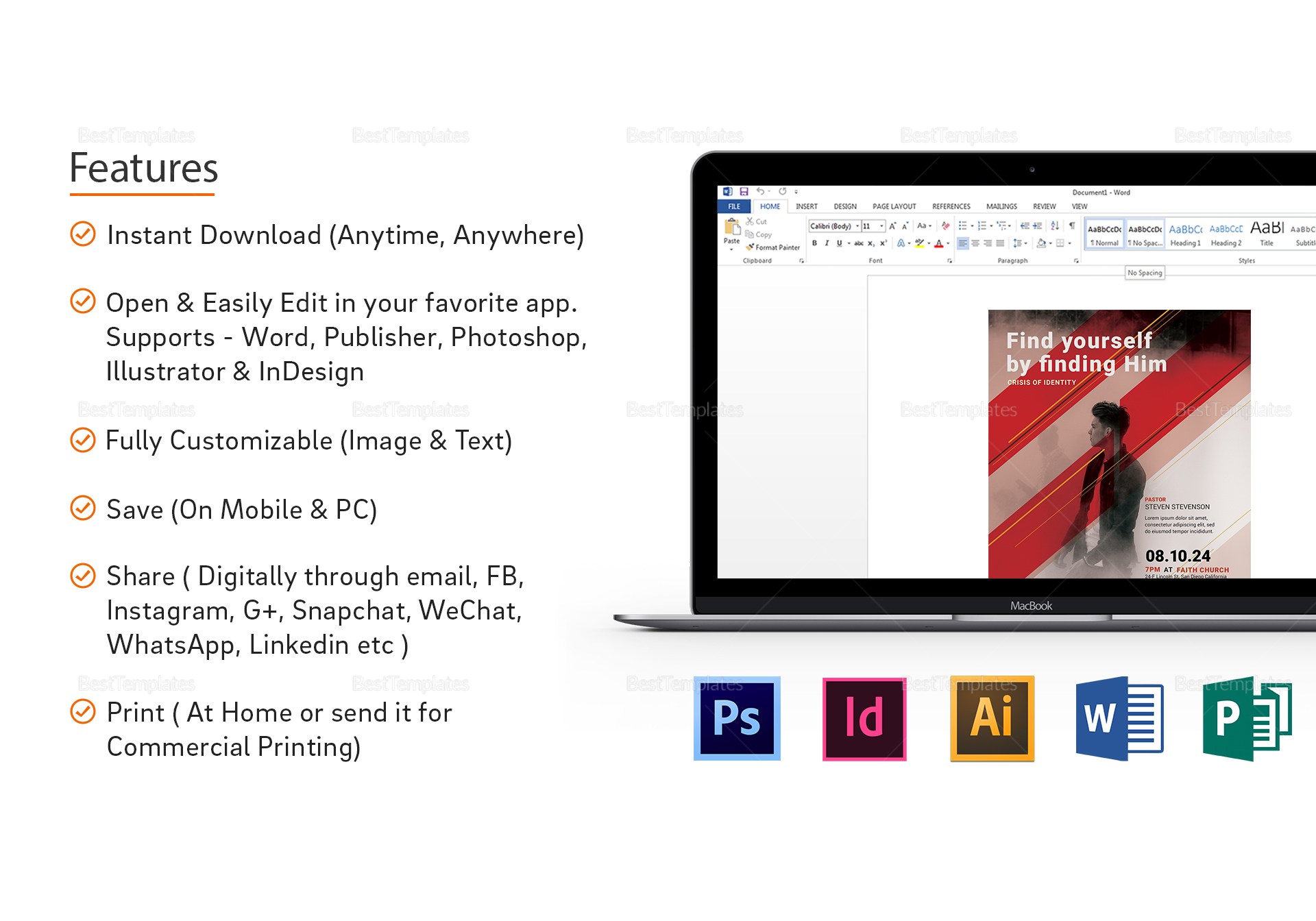 Identity Crisis Flyer Design Template in PSD, Word, Publisher ...