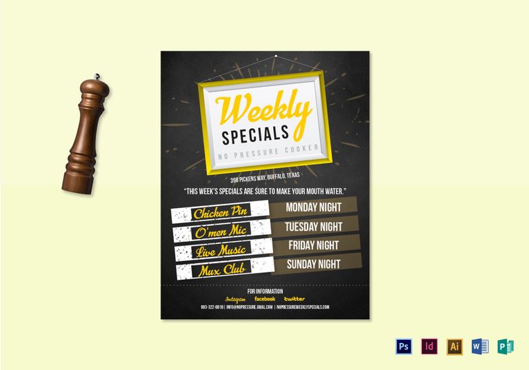 Weekly Special Flyer Design Template in PSD, Word, Publisher ...