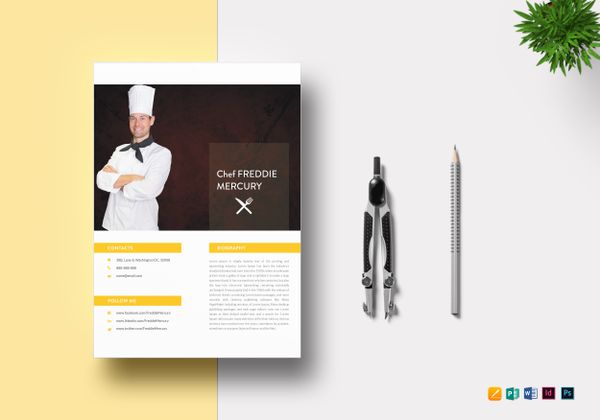 Experienced Chef Resume Design Template in PSD, Word, Publisher ...