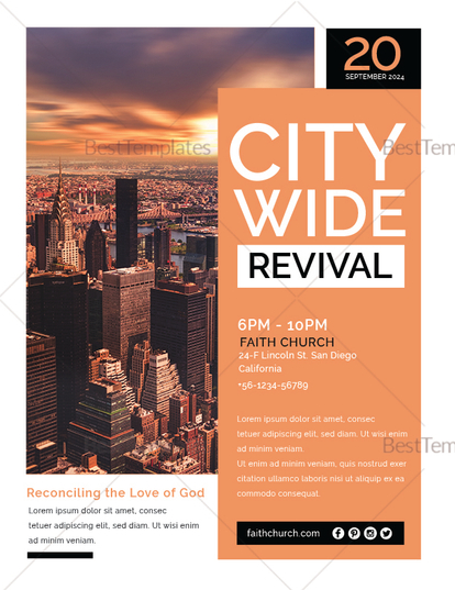City Wide Revival Church Flyer Design Template in PSD, Word, Publisher ...