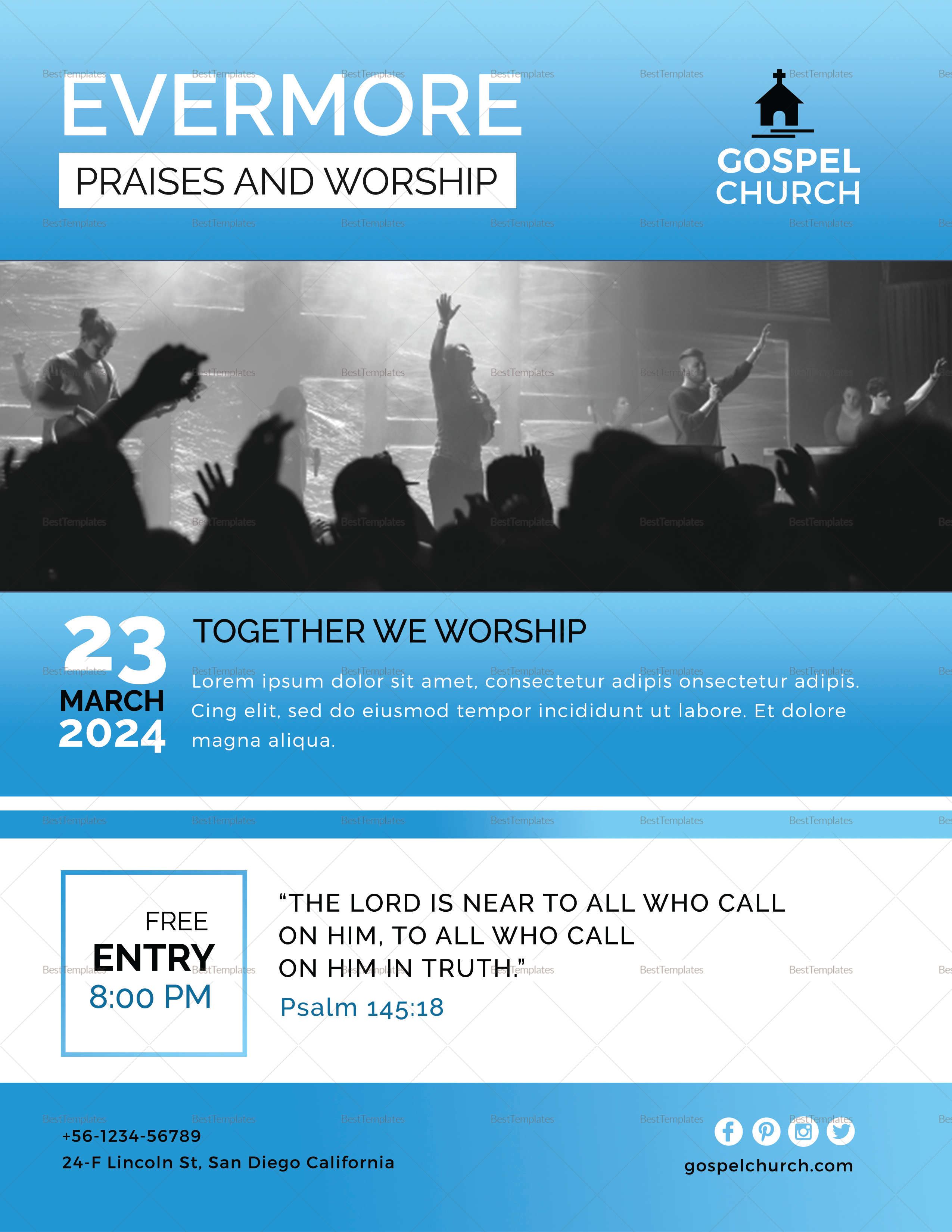 Evermore Church Flyer Design Template in PSD, Word, Publisher ...