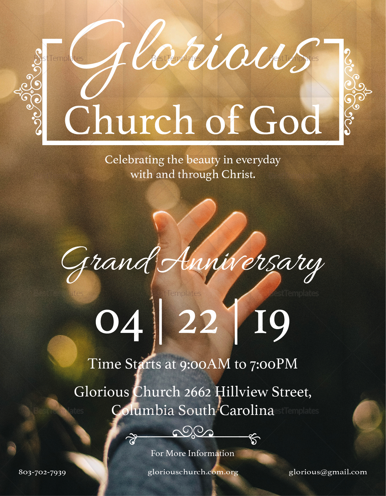 Glorious Church Flyer Design Template In PSD Word Publisher 