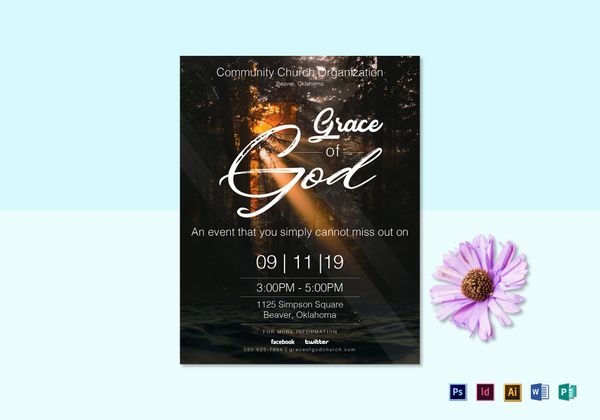 Grace of God Flyer Design Template in PSD, Word, Publisher, Illustrator ...