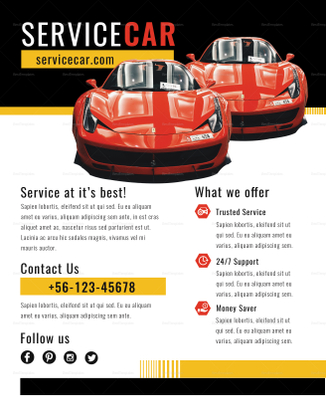 Car Service Flyer Design Template in PSD, Word, Publisher, Illustrator ...