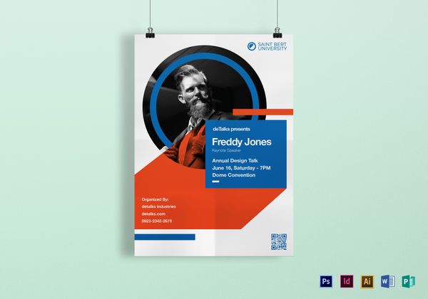 Keynote Speaker Poster Design Template in PSD, Word, Publisher ...