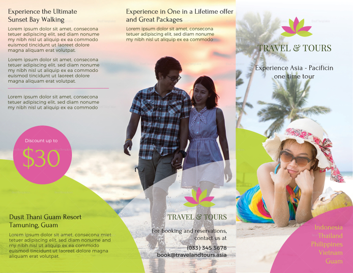 Travel and Tour Brochure Design Template in PSD, Word, Publisher ...
