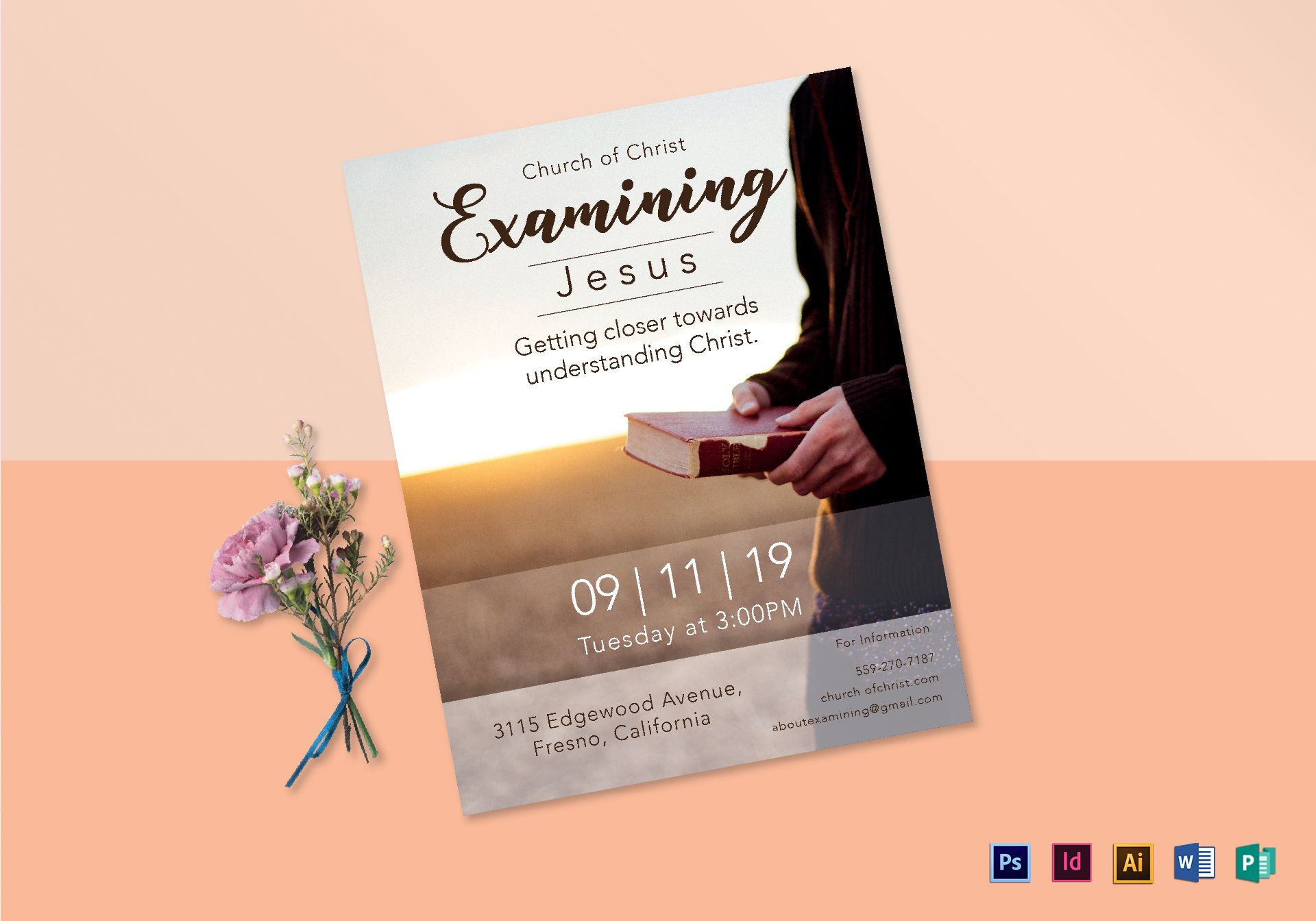 Examining Jesus Flyer Design Template in PSD, Word, Publisher ...