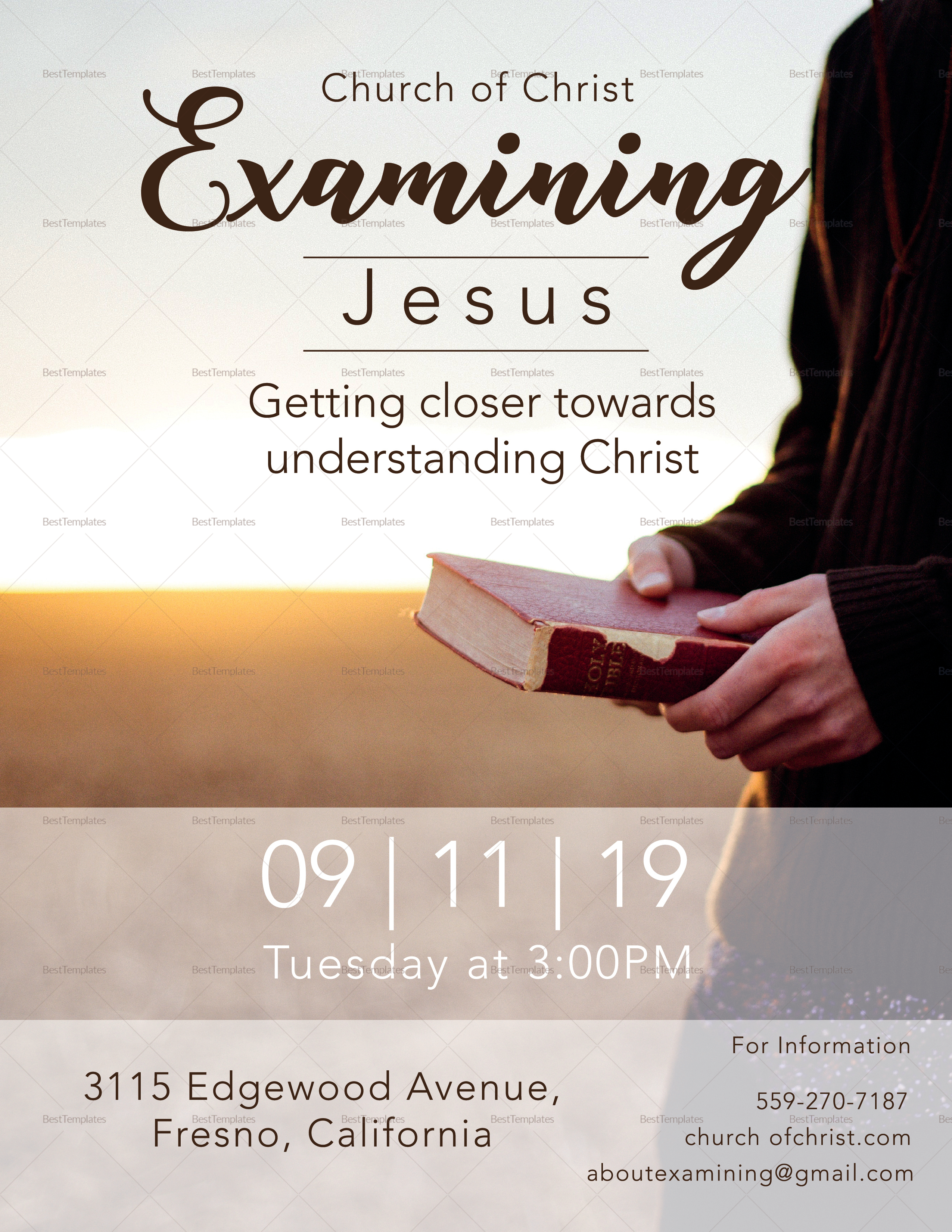 Examining Jesus Flyer Design Template in PSD, Word, Publisher ...