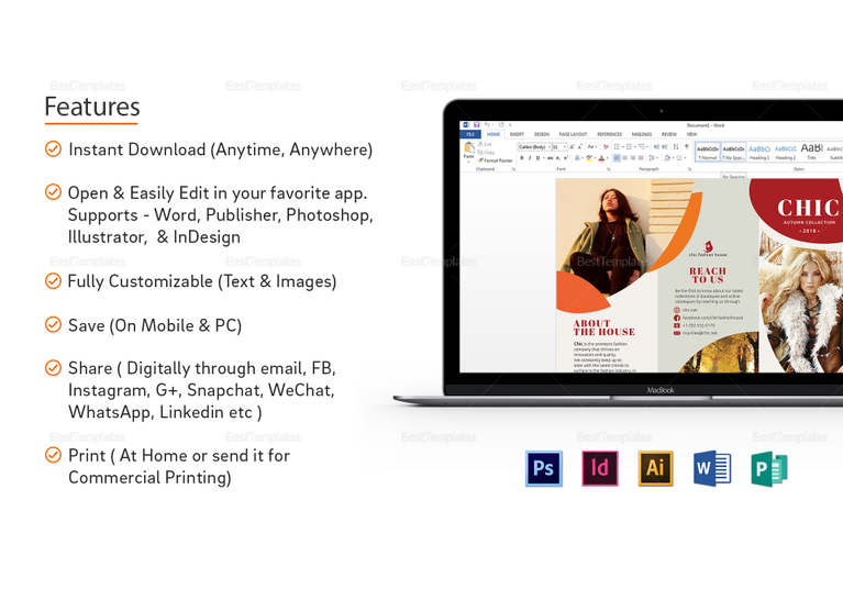 Fashion Trend Brochure Design Template in PSD, Word, Publisher ...